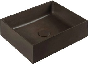 Sapho Formigo - Umyvadlo na desku 48x37 cm, bez přepadu, bez otvoru pro baterii, matná tmavě hnědá FG115