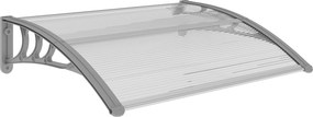Outsunny stříška na vchodové dveře 100 x 75 cm stříška z hliníku a polykarbonátu s UV ochranou stříška na vchodové dveře na balkon, ochrana proti slu…