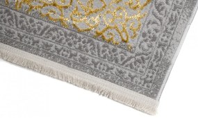 Exkluzivní šedý koberec se zlatým orientálním vzorem Šířka: 80 cm | Délka: 150 cm