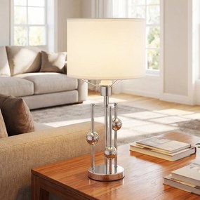 Costway Stolní lampa Noční stolní lampa s E27-Látkové stínidlo a ozdobné koule