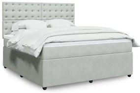 Box spring postel s matrací světle šedá 180x200 cm samet 3294718