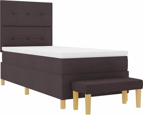 Postel s boxspringem s čelo Tmavě hnědá 200 x 80 cm textil 3344257
