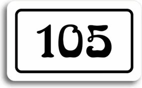 ACCEPT Číslo na dveře - typ 12 (50x30mm) - bílá tabulka - barevný tisk