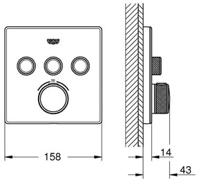 Grohe Grohtherm SmartControl se třemi ventily měsíční bílá 29157LS0