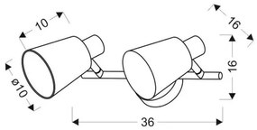 Nástěnné svítidlo PIN 2xE14/40W/230V
