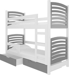 ADRK Furniture Patrová postel pro dvě osoby s matracemi OSUNA CH-Osu-W+GRA-D061