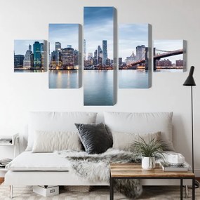 Vícedílný obraz Panoramatický Výhled Na Město New York Nedostatek Nedostatek Přírodní plátno 150x90
