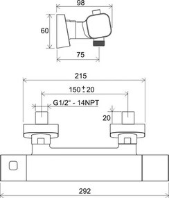Ravak X070140 - Termostatická sprchová baterie FREE lesklý chrom