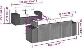 6dílná zahradní sedací souprava s poduškami béžová polyratan 3254636