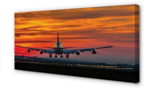 Obrazy na plátně West mraky letadla 125x50 cm