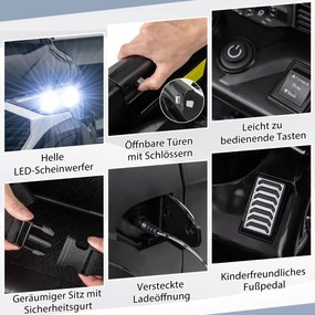 Costway Licencované elektrické vozidlo Audi SQ8 Dětské auto 12-V s – černý