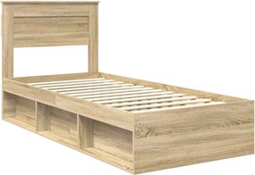 Rám postele s čelo Sonoma dub 75 x 190 cm Masivní borové dřevo 3409817
