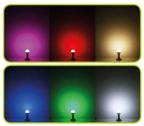 Diolamp SMD LED žárovka matná A60 8W/230V/E27/RGB+3000K/650Lm/180°/Dim/dálkový ovladač