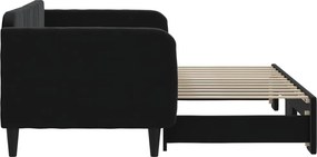 Válenda s přistýlkou černá 90 x 200 cm samet 3197067