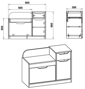 Casarredo - Komfort nábytek Lavice s botníkem TABERNO dub sonoma