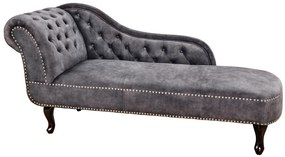 Designová lenoška Chesterfield 170 cm šedý samet