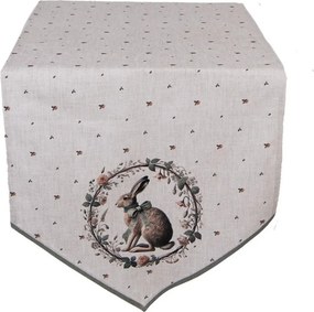 Bavlněný běhoun na stůl Natural Linen Easter - 50*160 cm