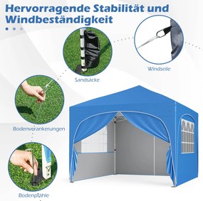 Costway Pavilon s 4 odnímatelnými bočními stěnami zahradní stan vč.