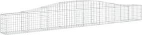 Klenuté gabionové koše 4 ks 400x30x40/60 cm pozinkované železo 3145789