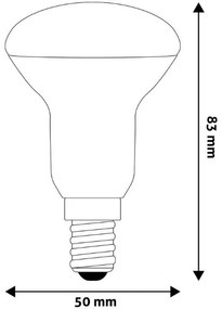 Prémiová LED žárovka E14 4,9W 470lm R50 teplá, ekv. 40W, 3 roky