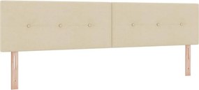 Postel s boxspringem s čelo Krémová 200 x 200 cm textil 3340239