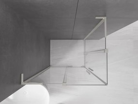 Mexen Velar L Duo, sprchový kout s posuvnými dveřmi 90 x 80 cm, 8mm čiré sklo, broušená ocel, 871-090-080-02-03-97