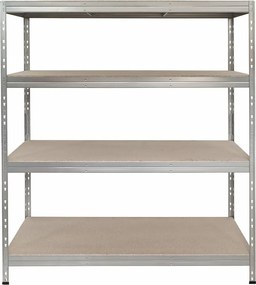 Kovový regál RIVET PRO 180x180x45 DTD dřevotříska 4 úrovně pozinkovaná