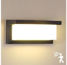 Brilagi-LED Venkovní nástěnné svítidlo se senzorem BRICKY LED/12W/230V antr IP54