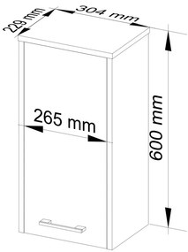 Závěsná koupelnová skříňka Fin 30 cm venge
