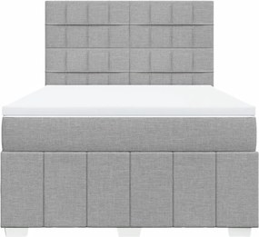 Box spring postel s matrací světle šedá 160 x 200 cm textil 3291719