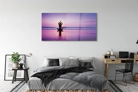 akrylový obraz Žena moře Yoga 140x70 cm