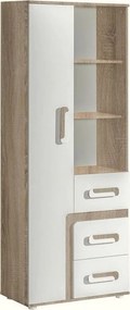 Casarredo - Komfort nábytek Dětská skříň APETTITA 4 kombinovaná, dub jasný/bílá