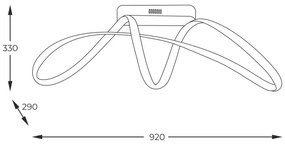 Zuma Line 20026C-GD - LED Přisazený lustr FERMI LED/50W/230V 3000/4000/6000K