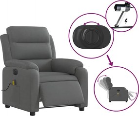 Elektrické masážní polohovací křeslo tmavě šedé textil 3204969