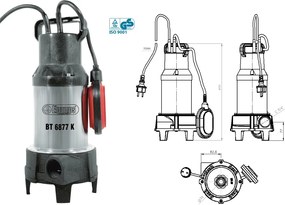 Elpumps BT 6877 K – Kalové čerpadlo do septiku, litinové řezné nože, výtlak 18 m, chromová ocel
