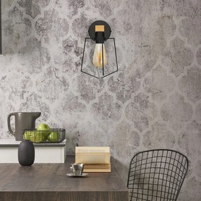 Toolight, nástěnné svítidlo E27 60W APP978-1W, černá - hnědá, OSW-03244