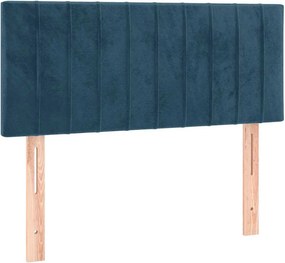 Box spring postel s matrací tmavě modrá 90x190 cm samet 3131055