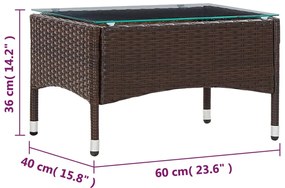 vidaXL Konferenční stolek hnědý 60 x 40 x 36 cm polyratan