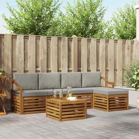 Venkovní pohovková souprava 6 ks Přírodní a světle šedá 3374706