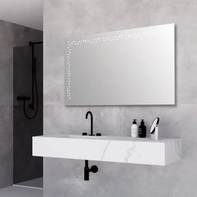 BPS-koupelny Zrcadlo závěsné s pískovaným motivem a LED osvětlením Nikoletta LED 7 Typ: dotykový vypínač, Rozměry (cm): 80x65 - (Nikoletta LED 7/80 TS)