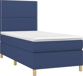 Box spring postel s matrací modrá 100 x 200 cm textil 3142239