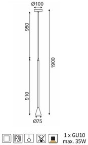 ACA DECOR Závěsné svítidlo CLOUZOT max. 35W/GU10/230V/IP20, černé