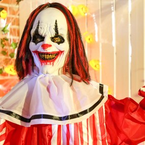 Outsunny 165 cm Halloween dekorace Halloween klaun s LED světly, zvuková funkce, efekty těla