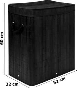 Dvoukomorový bambusový koš na prádlo Soren - černý