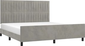 Rám postele bez matrace světle šedý 160 x 200 cm samet 3125885
