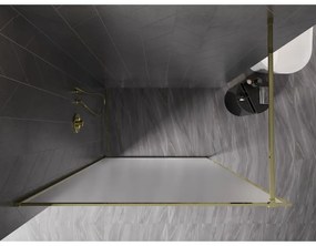 Mexen, Mexen Kioto-XF sprchová stěna s rámem 80 x 202 cm, matná 10 mm, zlatá - 800-080-104-50-30-X