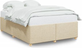 Rám postele bez matrace krémový 140 x 200 cm textil 3284741