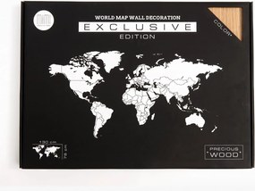 Dřevěná mapa světa Premium Timber Sapeli