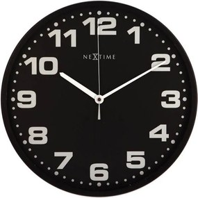 Designové nástěnné hodiny 3053zw nextime dash black 35cm