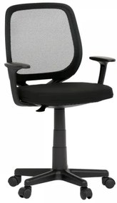 Kancelářská dětská židle černá mesh, plastový kříž KA-W022 BK
